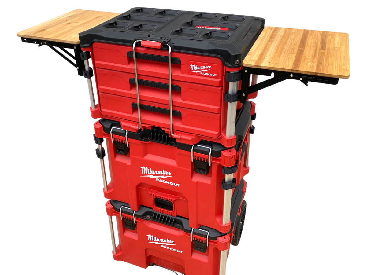 Milwaukee Packout, Bamboo Folding / Detachable Table, Rail Caps & Tabl ...